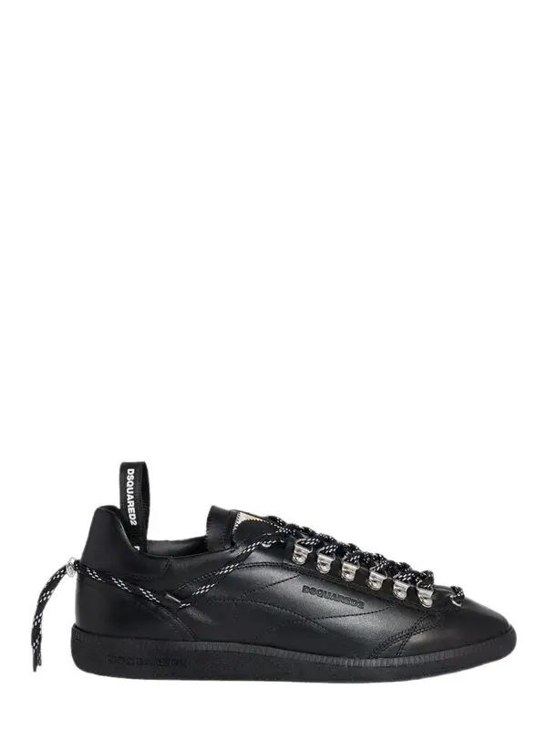 Dsquared2 Rebels Leather Lace-up Sneakers - Black