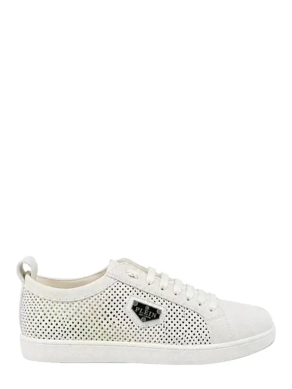 Philipp Plein Perforated Suede Sneakers - Neutrals