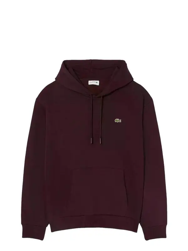 Lacoste Logo Patch Hoodie - Brown