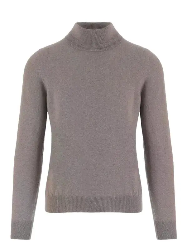 Tagliatore High-neck Wool Sweater - Brown