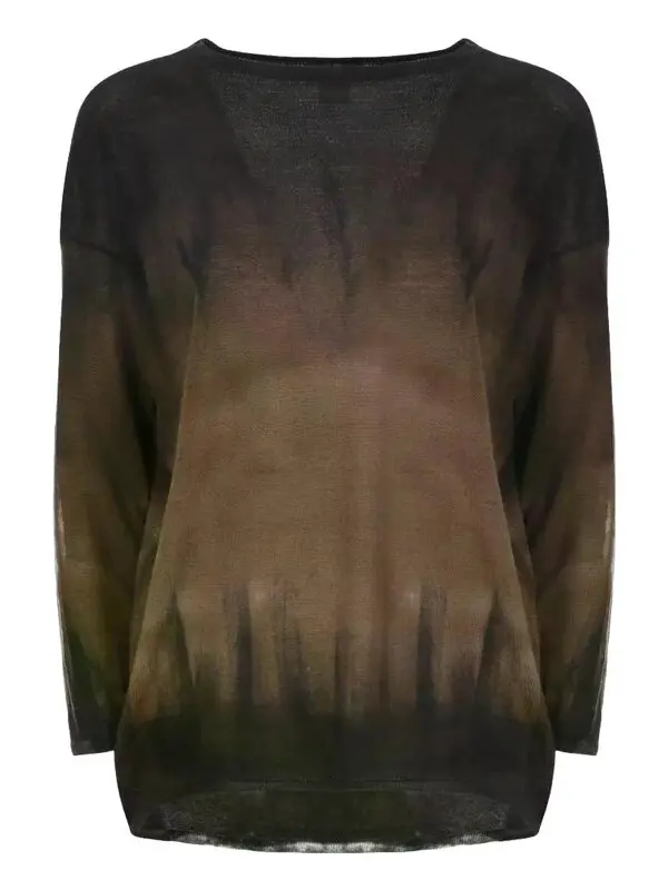Avant Toi Tie-dye Boat-neck Sweater - Brown