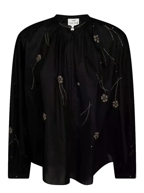 FORTE_FORTE Embroidered Blouse - Black