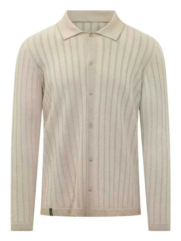 AROVESCIO Ribbed-knit Long-sleeve Shirt - Neutrals