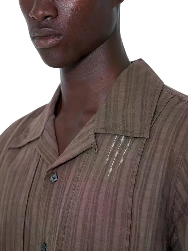 ACHM Naked Striped Short-sleeve Shirt - Brown