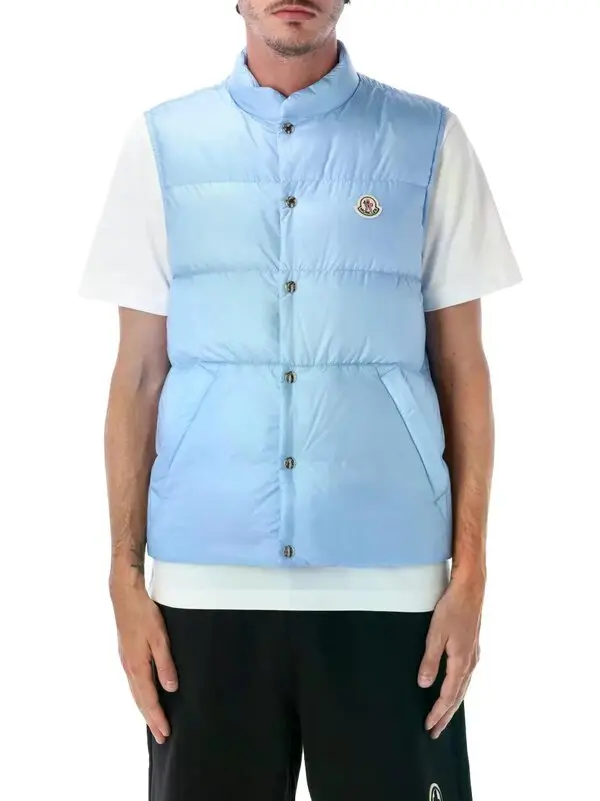 Moncler Padded Logo-patch Gilet - Blue