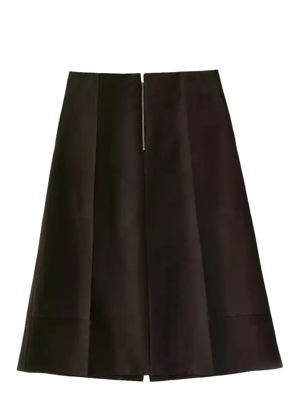 Studio Nicholson Darc Pressed-crease Midi Skirt - Brown