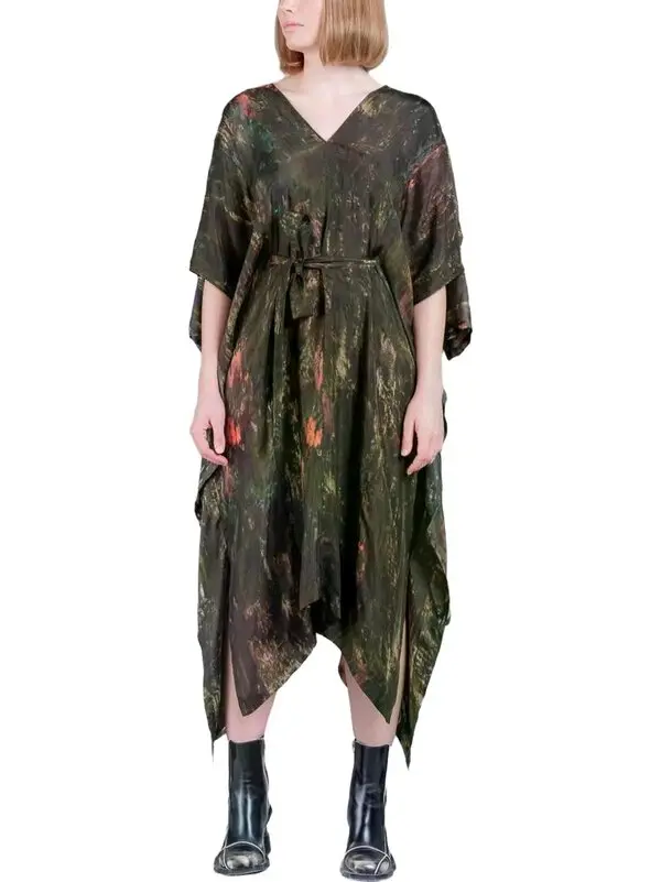 Henrik Vibskov Abstract Print Kaftan Dress - Green