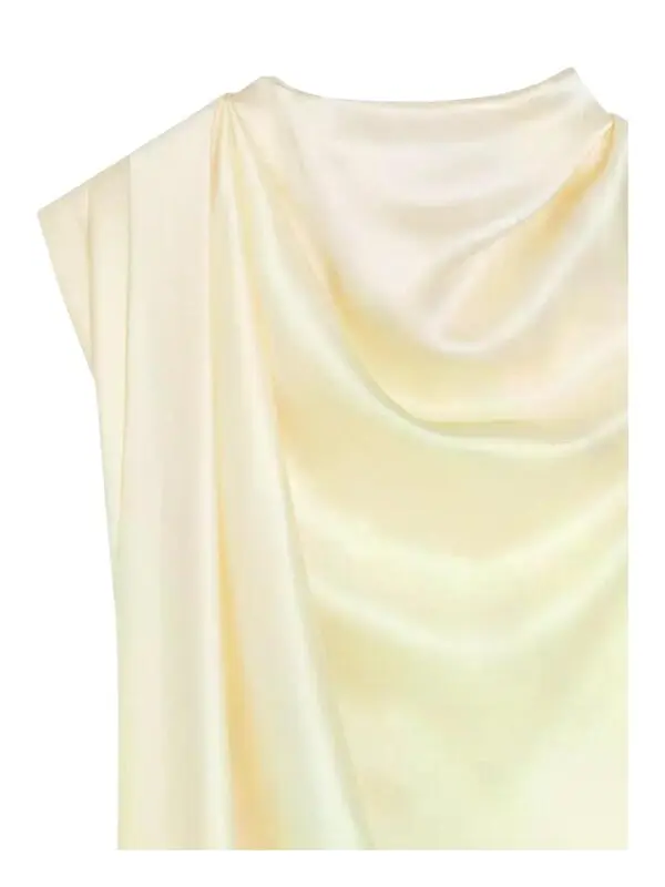 HEIRLOME Kate Draped Satin Blouse - White