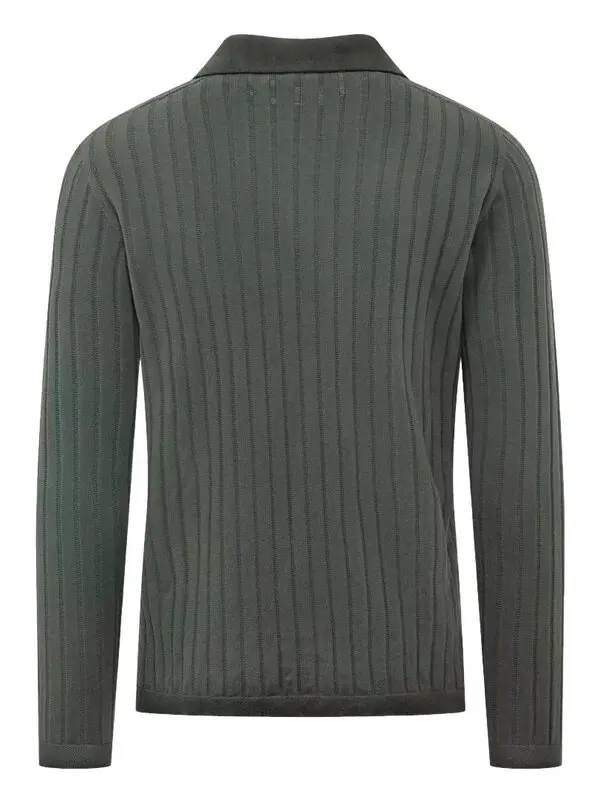 AROVESCIO Ribbed-knit Long-sleeve Shirt - Green