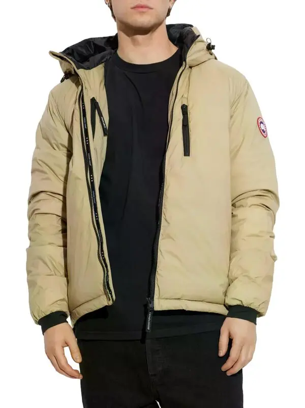 Canada Goose Lodge Hooded Jacket With Ripstop Texture - Neutrals