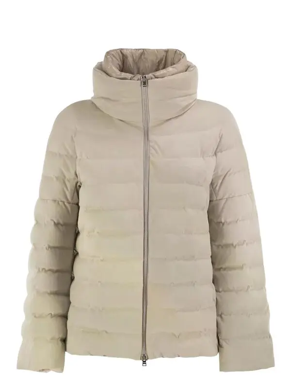 Herno Padded Calf Suede-effect Jacket - Neutrals