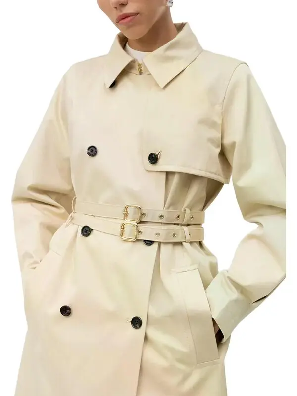 Hugo Mariane Double-breasted Belted Trench Coat - Neutrals