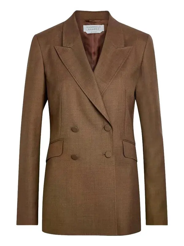 Gabriela Hearst Angela Double-breasted Peak Lapel Blazer - Brown