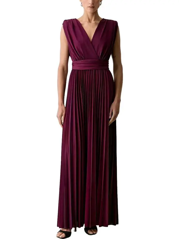 MORGAN Pleated Wrap-style Maxi Dress - Purple