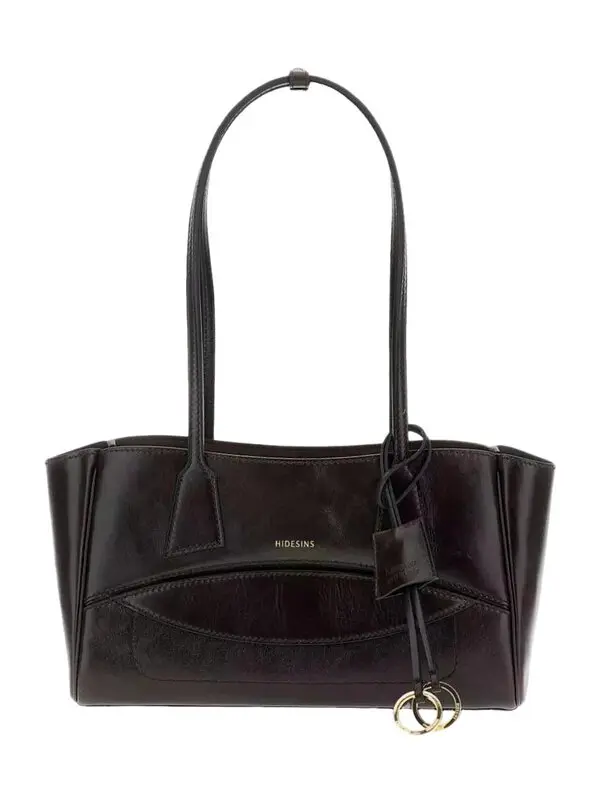 HIDESINS Small Crinkled Leather Tote Bag - Brown