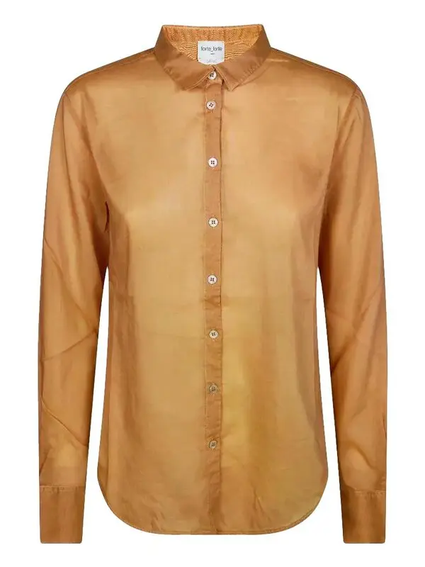 FORTE_FORTE Cotton-silk Shirt - Brown