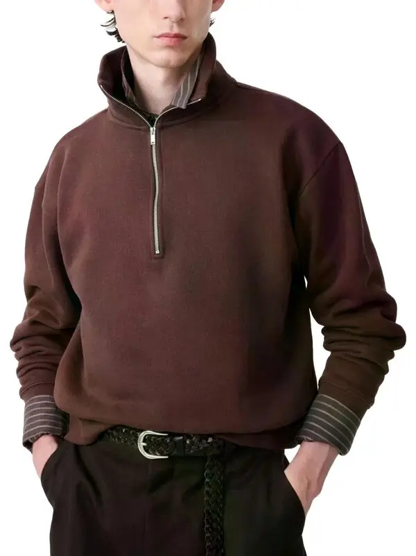 Studio Nicholson Thalen Half-zip Sweatshirt - Brown