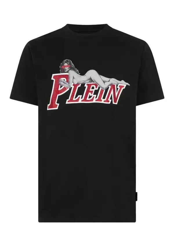 Philipp Plein Jersey T-shirt Pin Up - Black