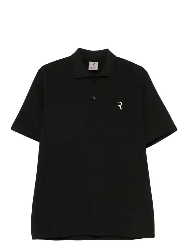 RHUN Logo-embroidered Polo Shirt - Black