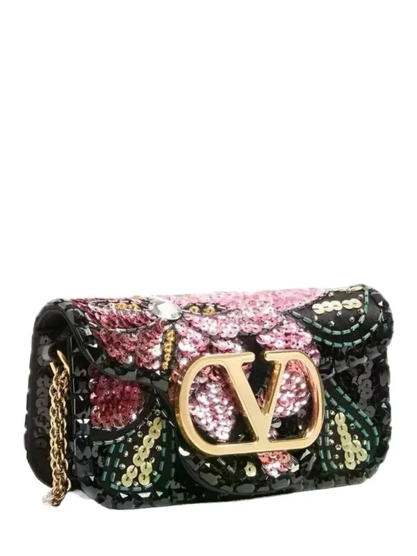 Valentino Garavani Vlogo Sequin Tote Bag - Black