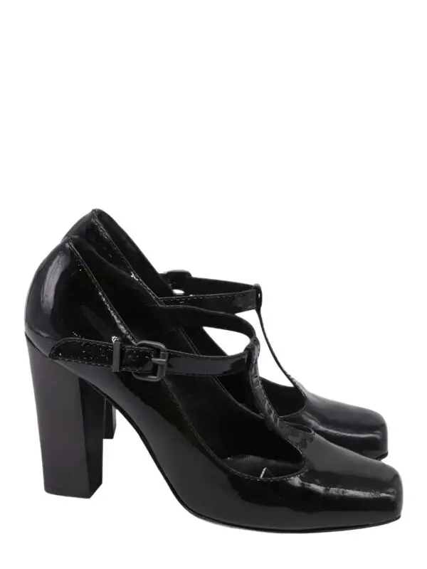 Fendi Square Toe Mary Jane Pumps With T-bar Strap - Black