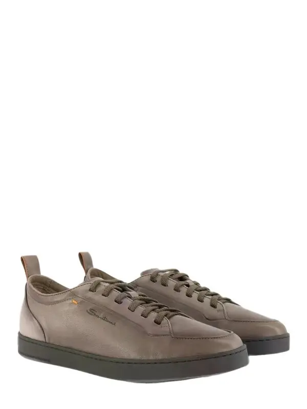Santoni Logo-print Lace-up Sneakers - Brown