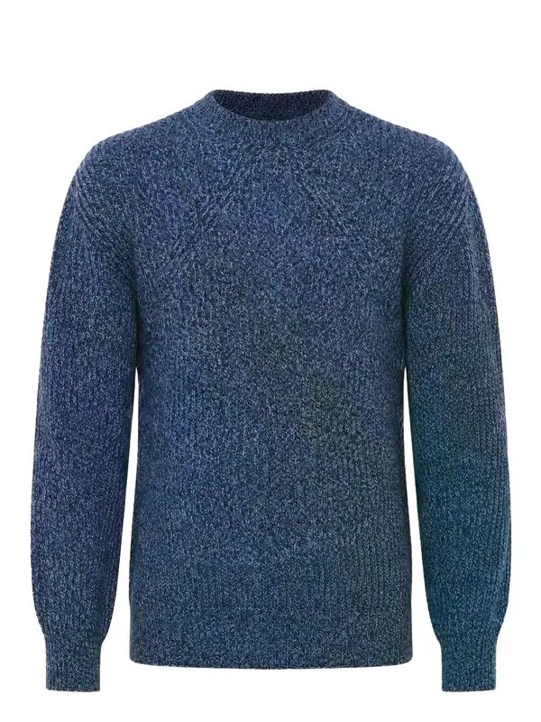 PAOLO PECORA Crew Neck Virgin Wool Sweater - Blue
