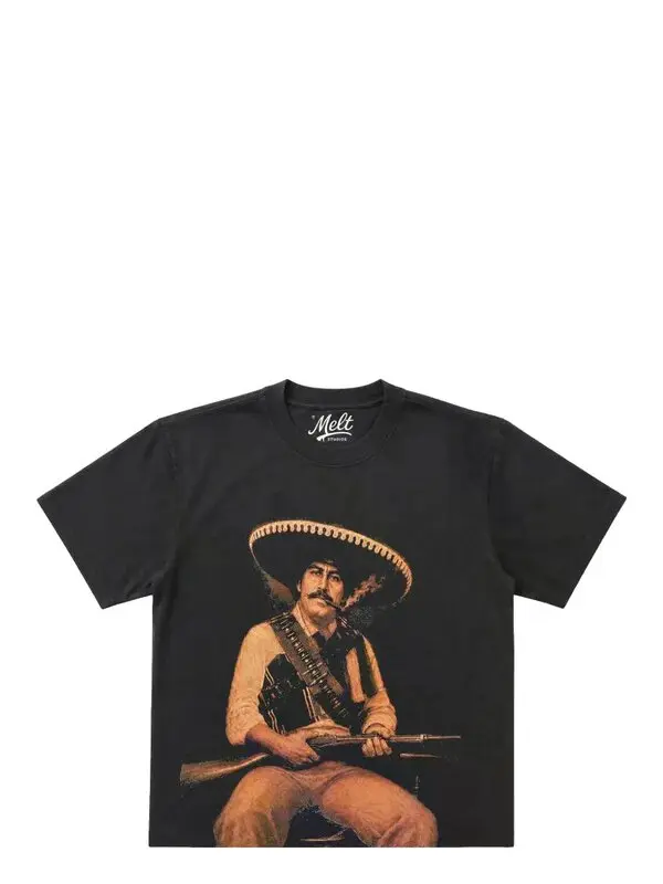 MELT Graphic-print Cotton T-shirt - Black