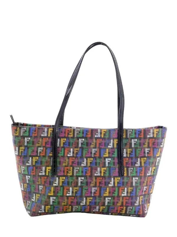 Fendi Roll Zucchino Coated Canvas Small Tote Bag - Brown