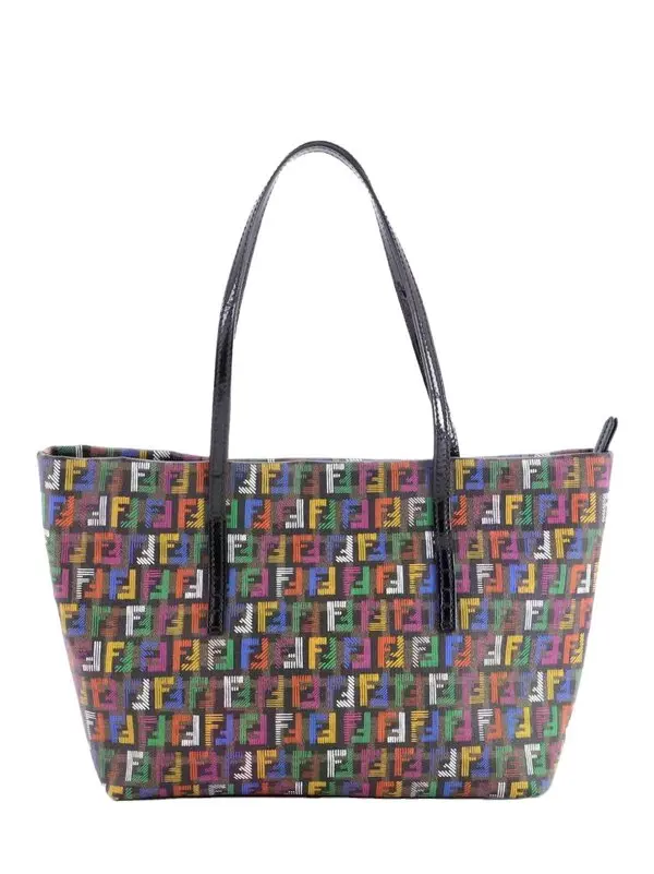 Fendi Roll Zucchino Coated Canvas Small Tote Bag - Brown