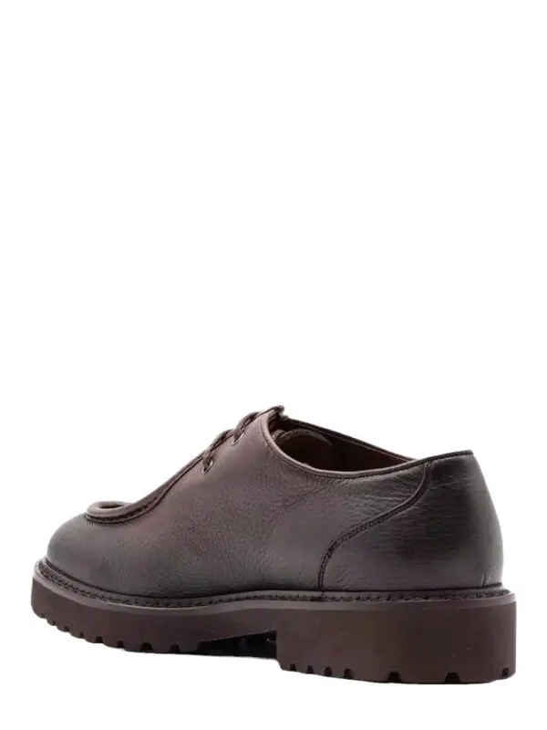 DOUCAL'S Textured Box-stitched Oxford Shoes - Brown
