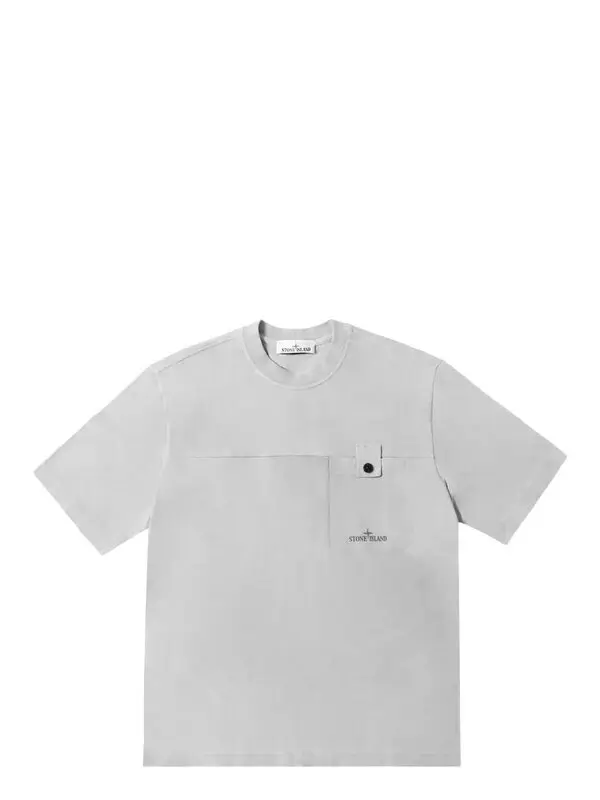 Stone Island Logo Print Chest Pocket T-shirt - Grey