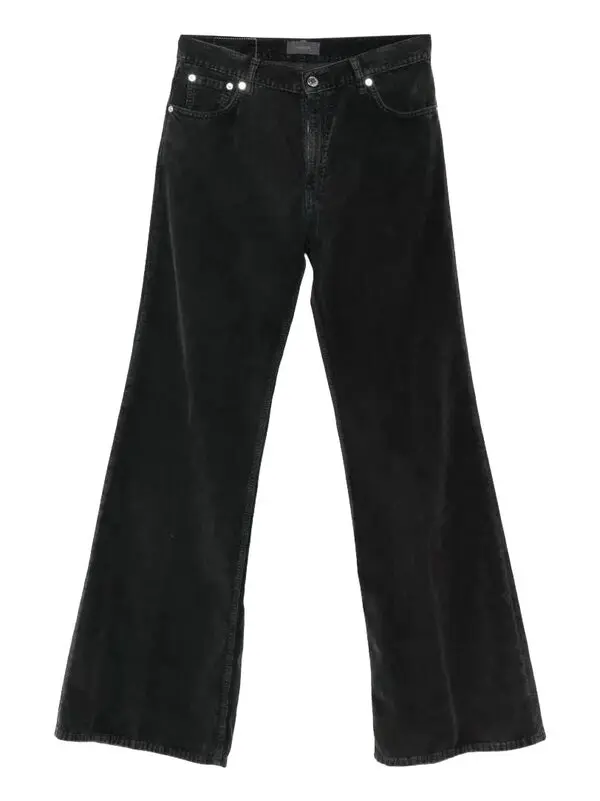 HAIKURE Clara Trousers Corduroy Flared Leg - Black