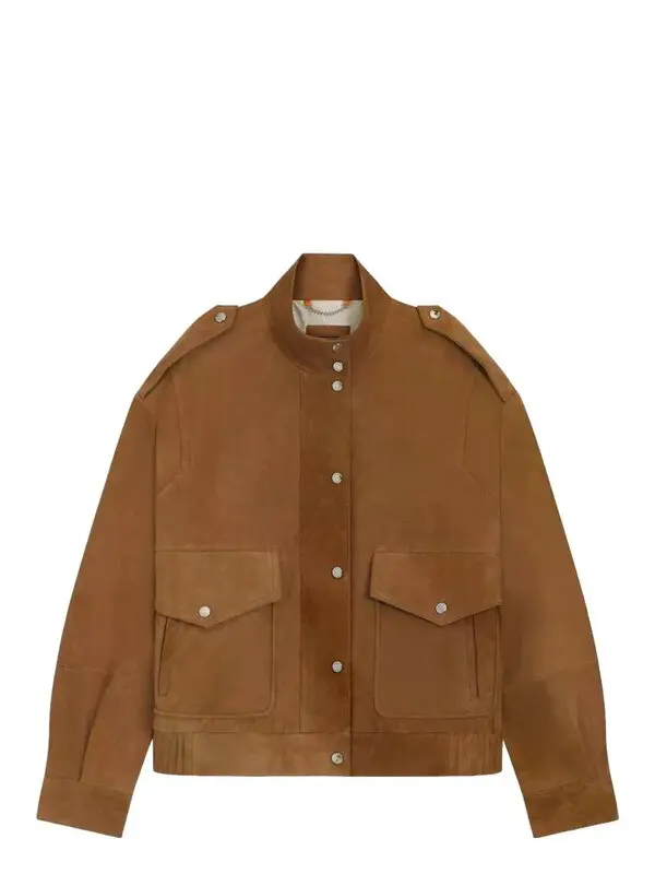 BOSS Suede Panelled Jacket - Brown