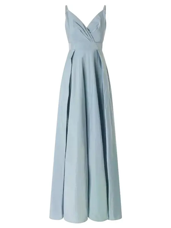 Pinko V-neck Side-slit Maxi Dress - Blue