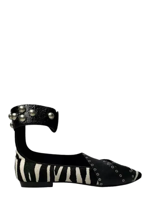 ISABEL MARANT VINTAGE Linzy Eyelet Ballet Flats - Black