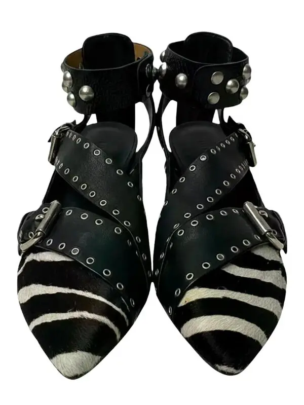 ISABEL MARANT VINTAGE Linzy Eyelet Ballet Flats - Black