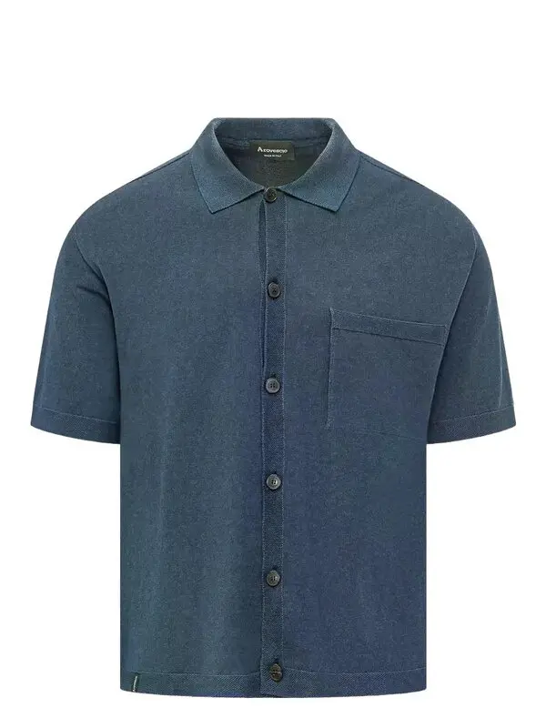 AROVESCIO Short-sleeved Chest-pocket Shirt - Blue