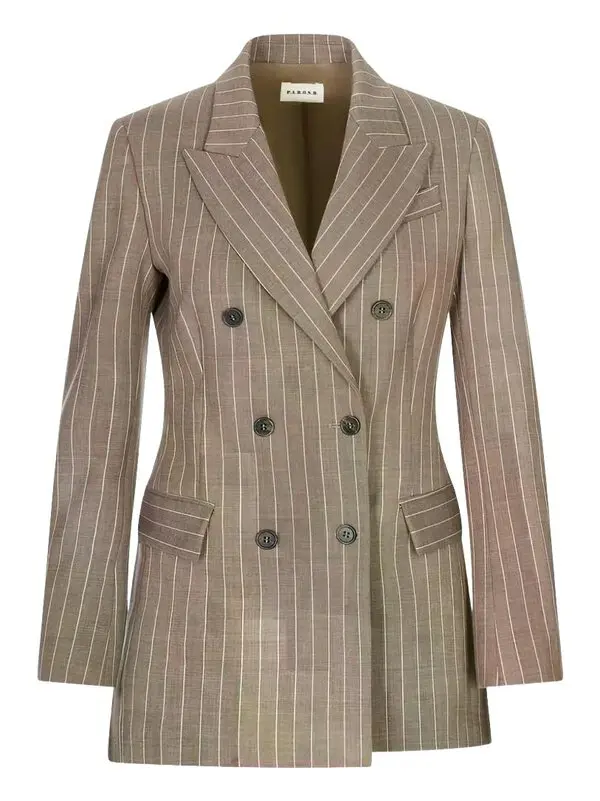 P.a.r.o.s.h Double-breasted Pinstripe Blazer - Brown