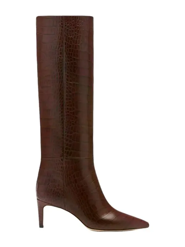 Paris Texas Stiletto Boot 60 Crocodile-embossed Leather Boots - Brown