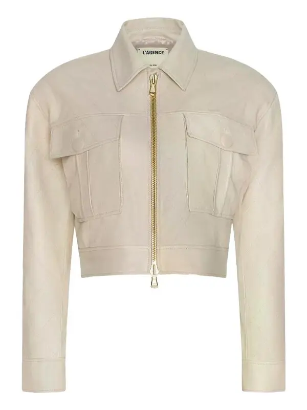 L'Agence Micah Quilted Leather Jacket - Neutrals