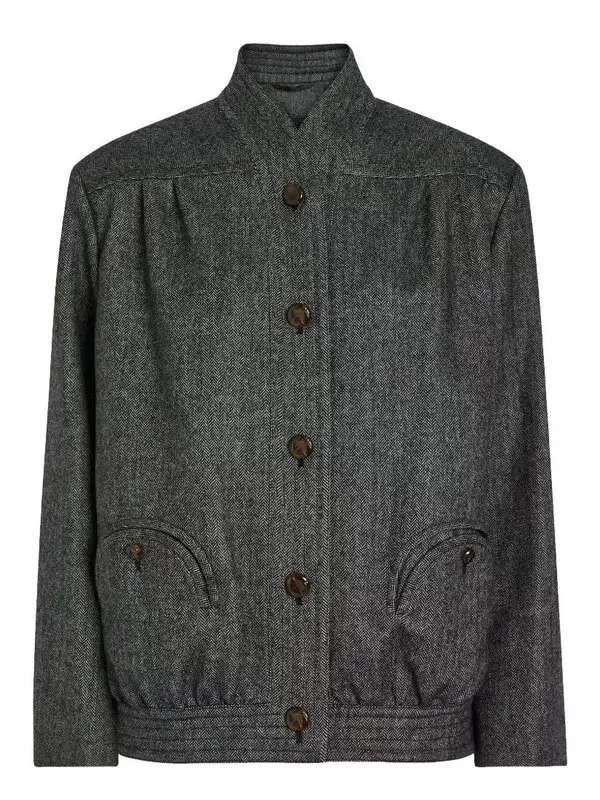 BLAZÉ MILANO Coiba Herringbone-pattern Smiley-pocket Jacket - Grey