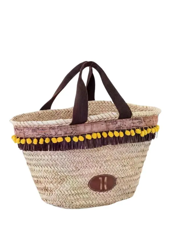 ALVIERO MARTINI 1° CLASSE Palm Leaf Map Print Shoulder Bag - Neutrals