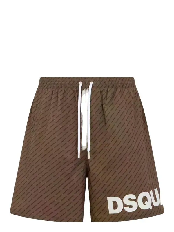 Dsquared2 Swim Boxers With All-over Logo Print - Green