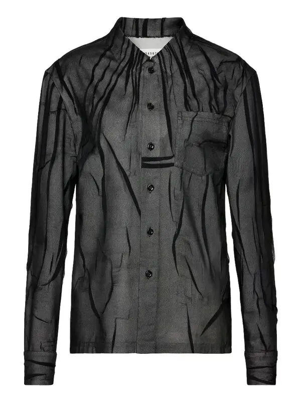 MAISON MARGIELA Creased Double-layer Shirt - Black