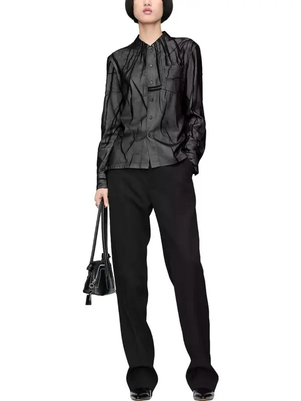 MAISON MARGIELA Creased Double-layer Shirt - Black