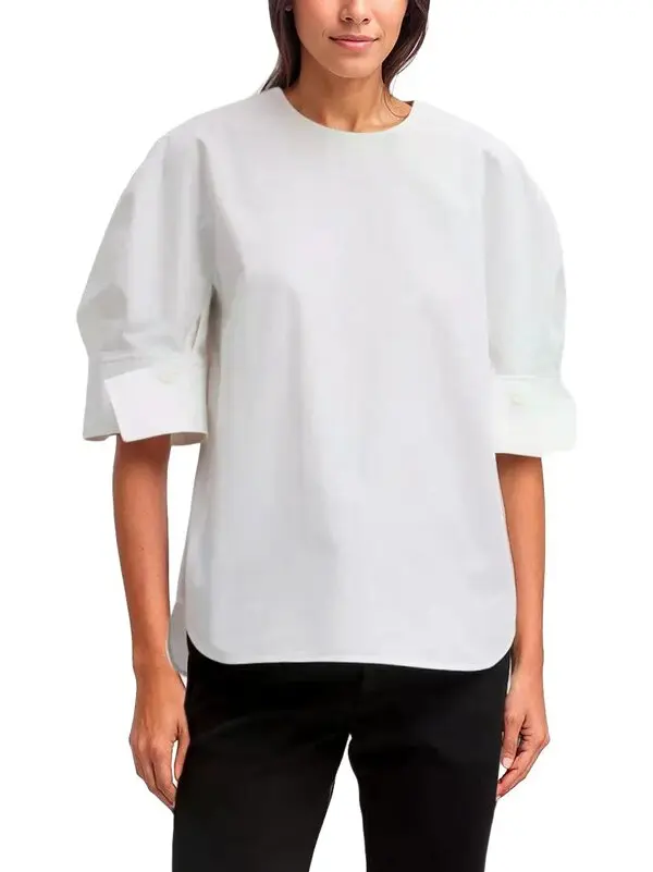 Tibi Puff Sleeve Blouse - White