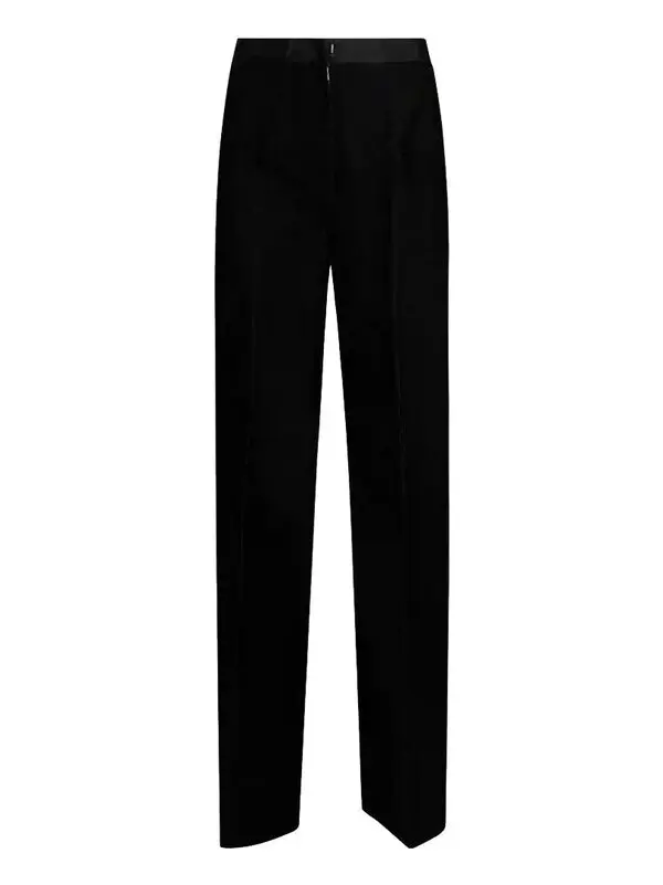 FORTE_FORTE Ribbed Velvet High-waisted Trousers - Black