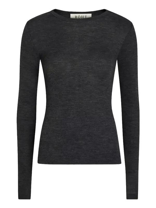 RÓHE Long-sleeve Crewneck Top - Grey
