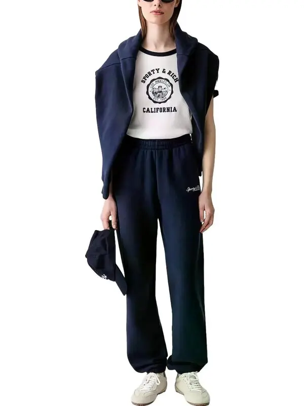 SPORTY & RICH Syracuse Embroidered Track Pants - Blue
